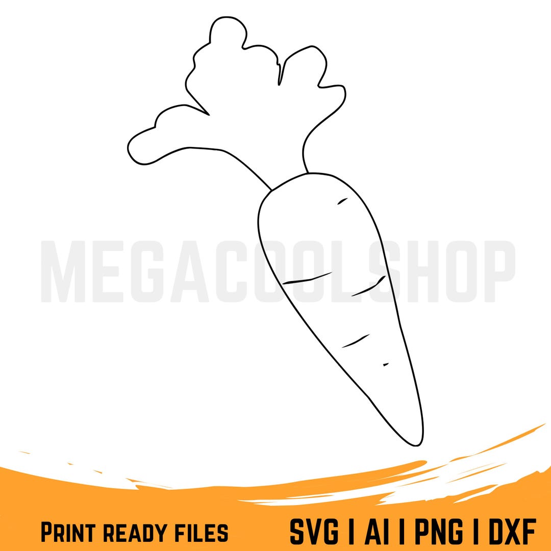 Easter Carrot Svg, Png, Dxf Pdf and AI Files | Carrot Silhouette Svg ...