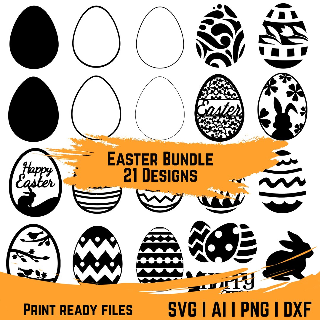Easter Bundle SVG | Png, Dxf, Pdf and Ai Easter Printable Files, Happy ...