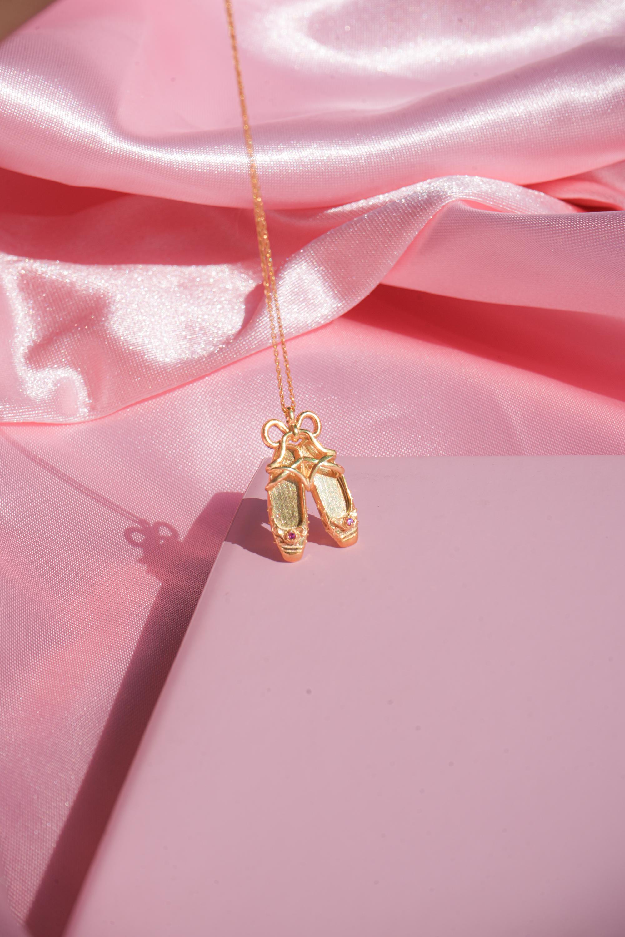 Pink Ballerina Nutcracker Necklace, 12 Dancing Princess Necklace ...