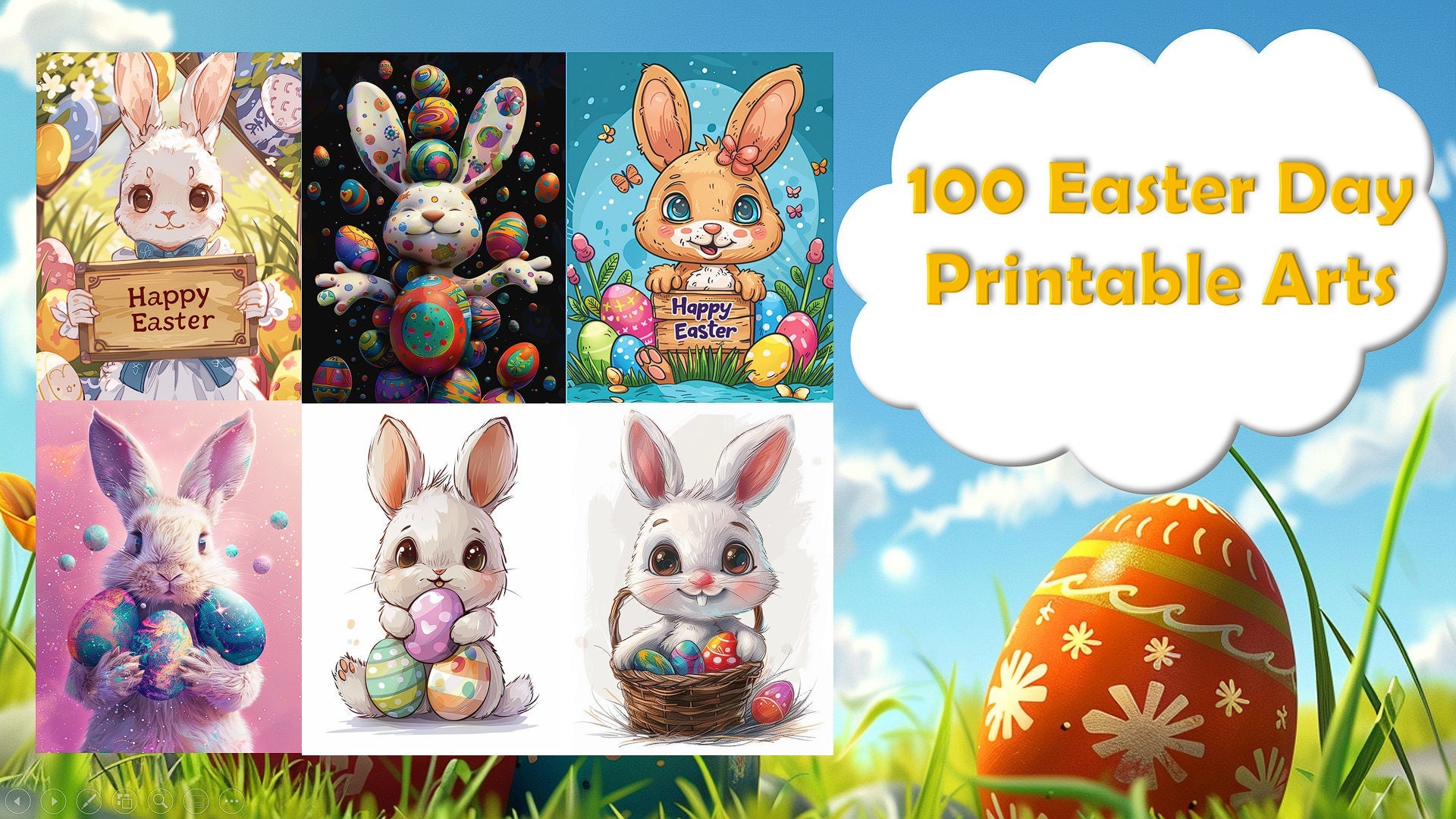 100 Easter Day Printable Arts, Easter Collection, Printable Poster, You ...