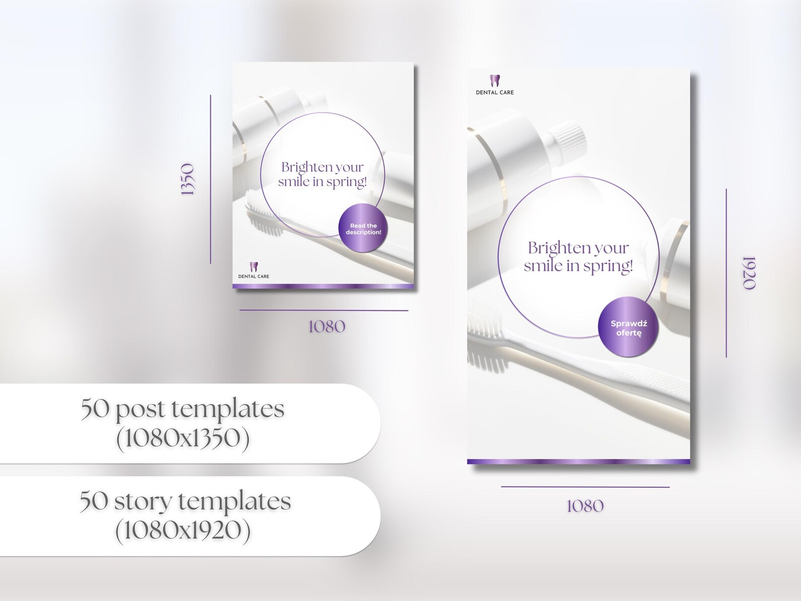 Modern Purple Dentist Canva Collection | Professional Dental Clinic ...