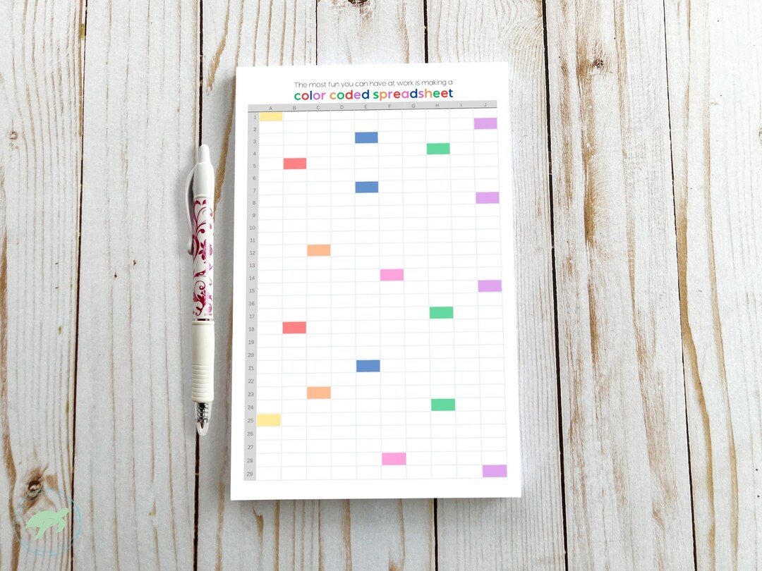 The Best Part of My Day is Making a Color Coded Spreadsheet Notepad, 2 ...