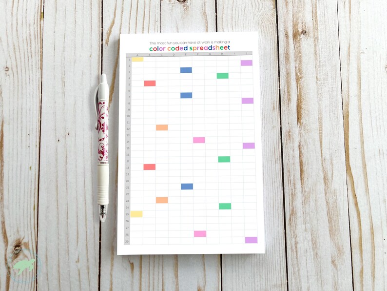 The Best Part of My Day is Making a Color Coded Spreadsheet Notepad, 2 ...