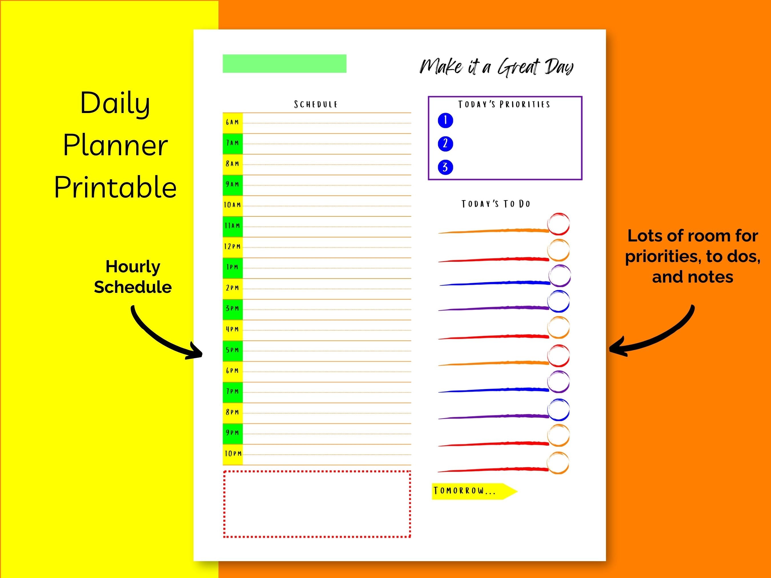 Bright Rainbow Printable Planner Bundle, Monthly Planner, Weekly ...