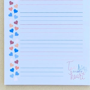 Personalized Teacher Notepad, Teaching is a Work of Heart, 2 Sizes ...