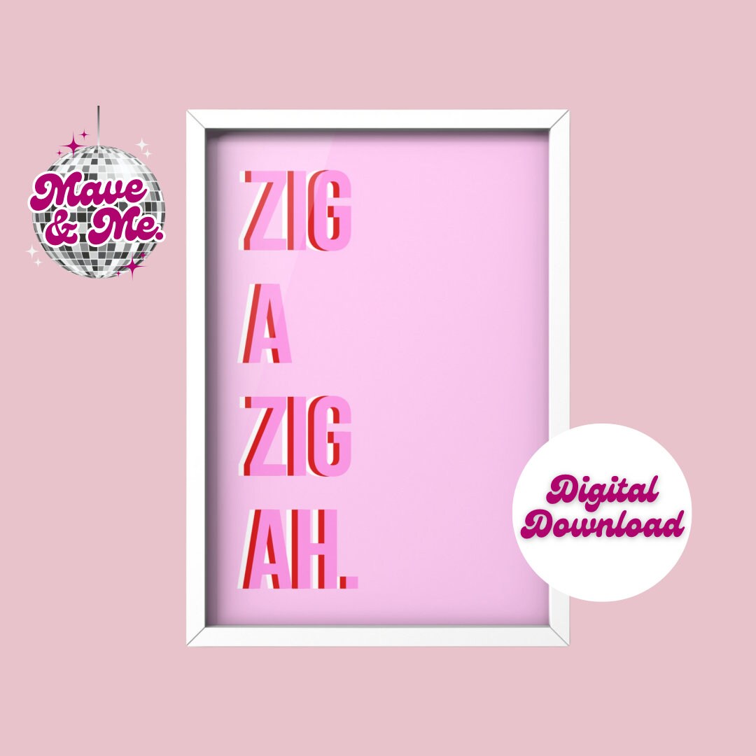 Zig A Zig Ah Spice Girls Spice Girls Print Wall Art Digital Download Spice Girls Wall