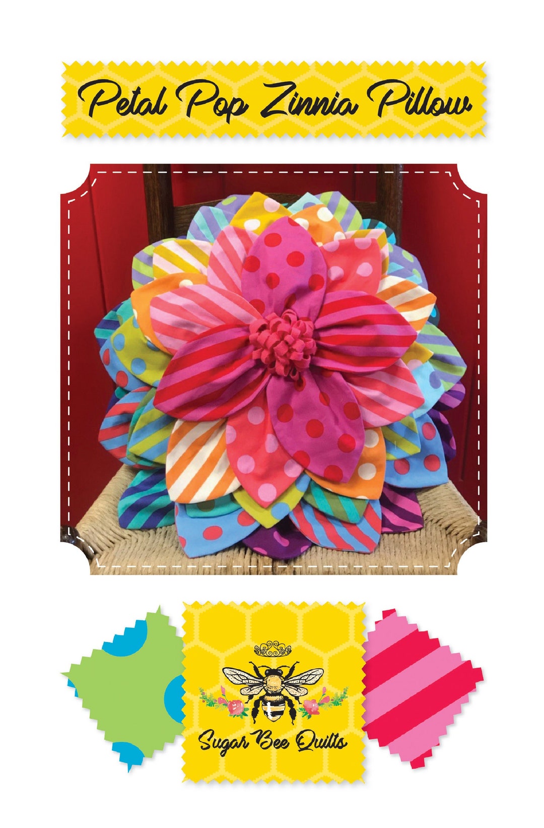 Petal Pop Zinnia Pillow PDF Pattern - Etsy