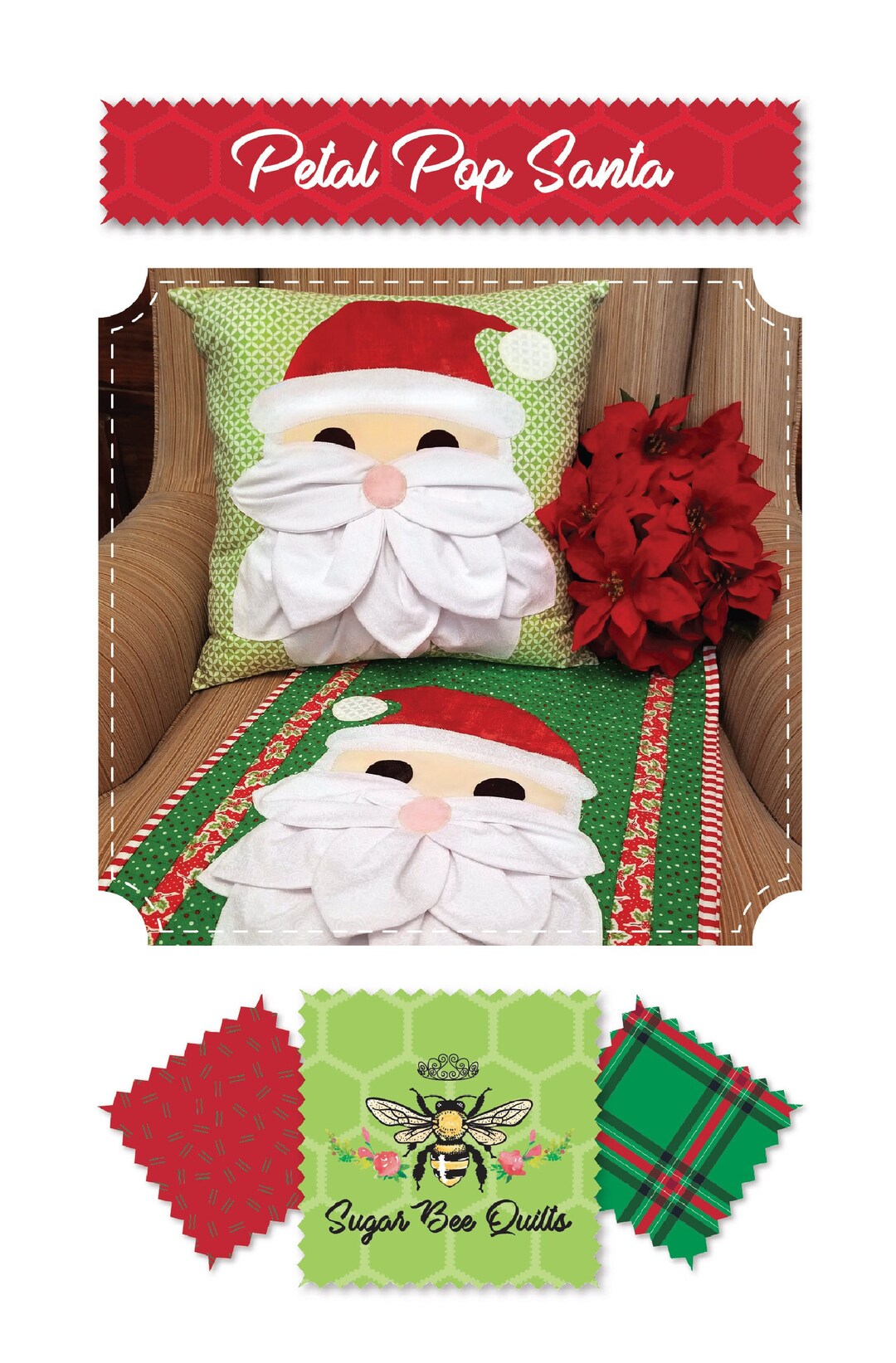 Petal Pop Santa Pillow & Runner Pattern PDF - Etsy