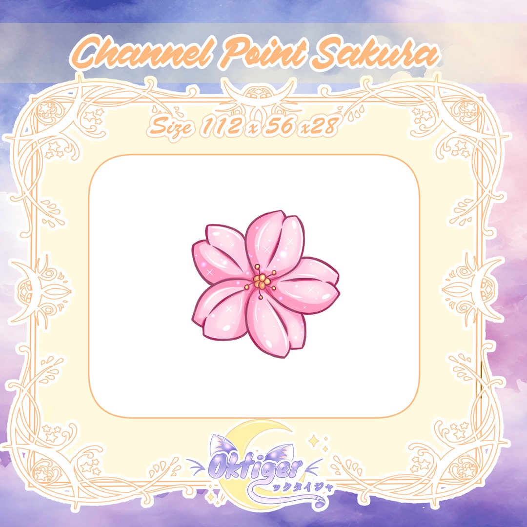 Pink Sakura Flower Channel Point for Twitch / Twitch Channel Point Icon ...