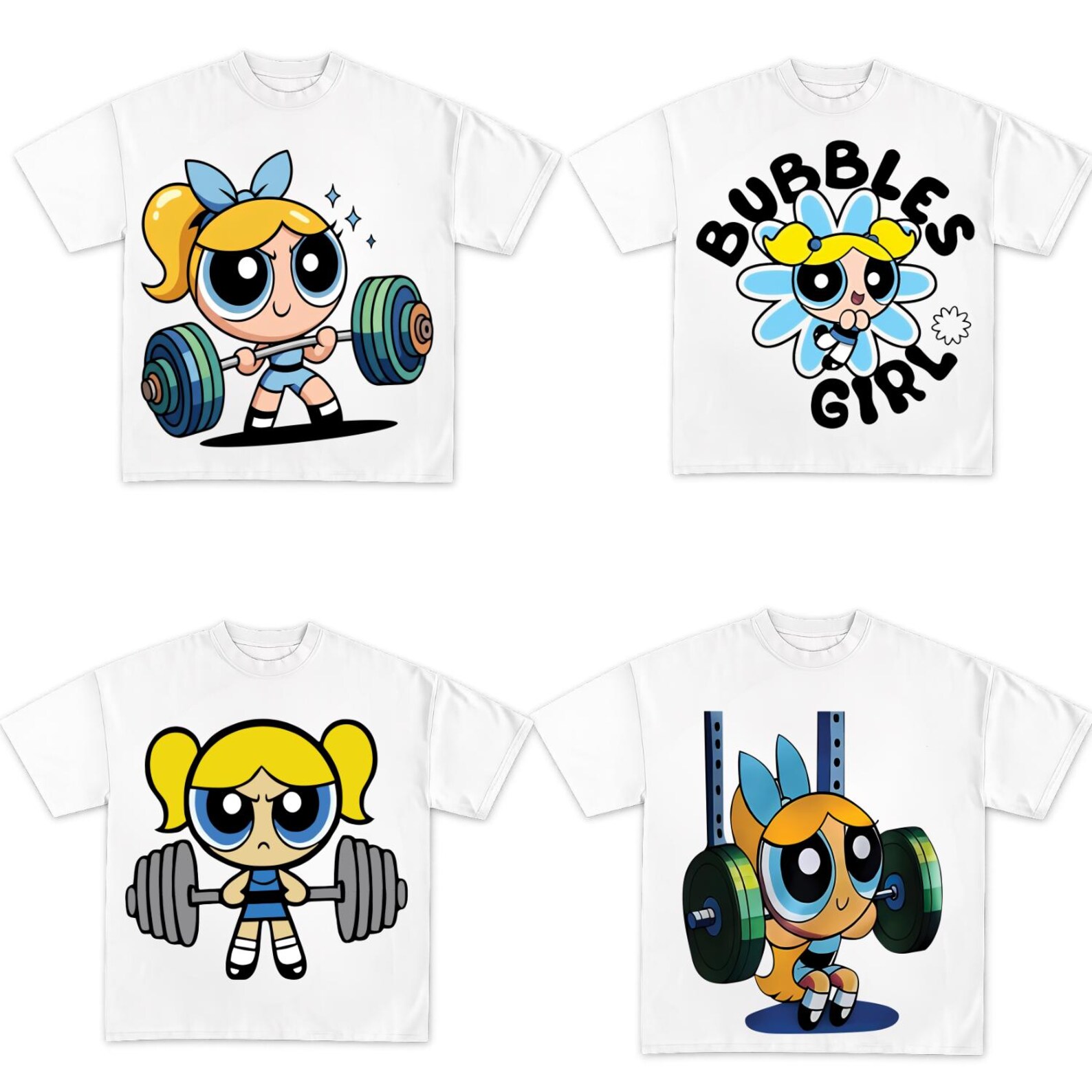 4 PNG Files Powerpuff Girls, Workout Trio Graphic of Blossom, Bubbles ...