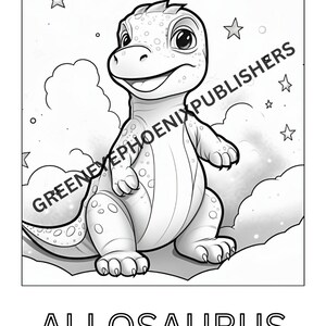 COLORING BOOK book, Dinosaurs, Vol 1, Greyscale, 25 Images, Instant ...