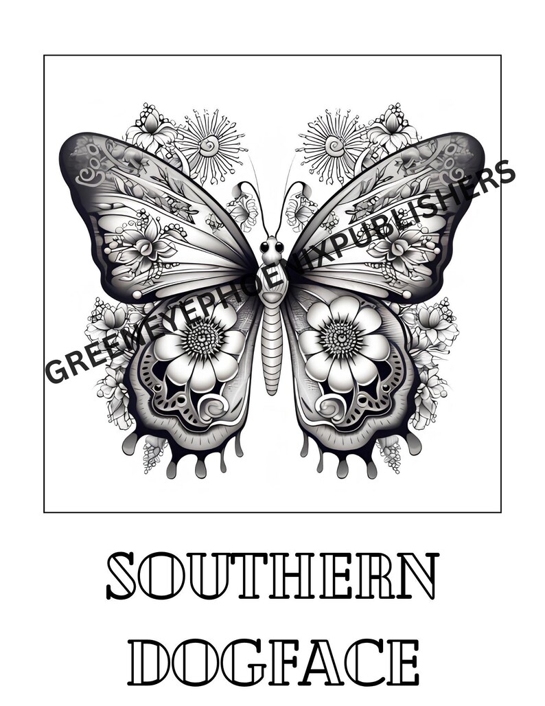 COLORING BOOK book, Butterflies, Vol 2 , Greyscale, 25 Images, Instant ...