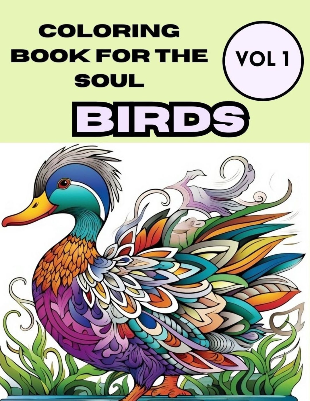 COLORING BOOK book, Birds, Vol 1 , Greyscale, 25 Images, Instant ...