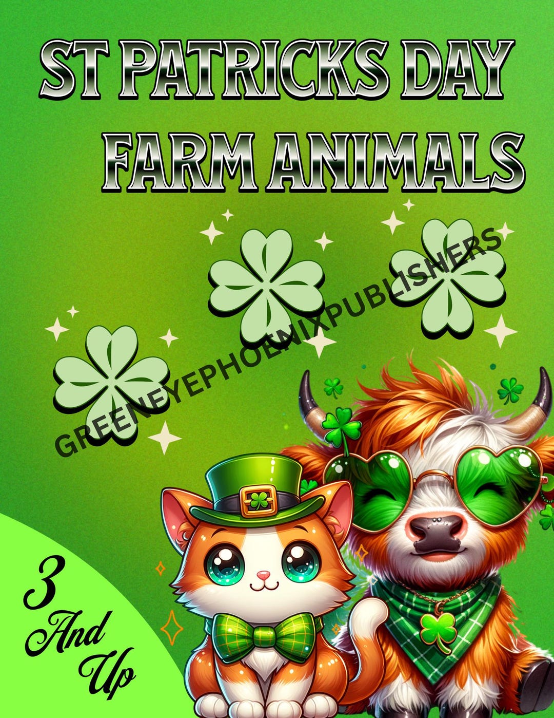 St Patricks Day Farm Animals Coloring Book: Ages 6+ - Etsy