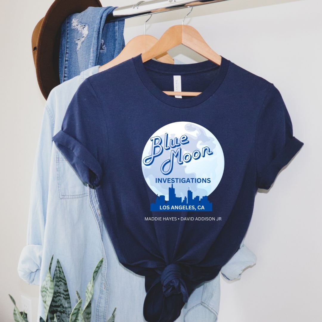 Blue Moon Investigations Tshirt, Moonlighting Detective TV Show Shirt ...