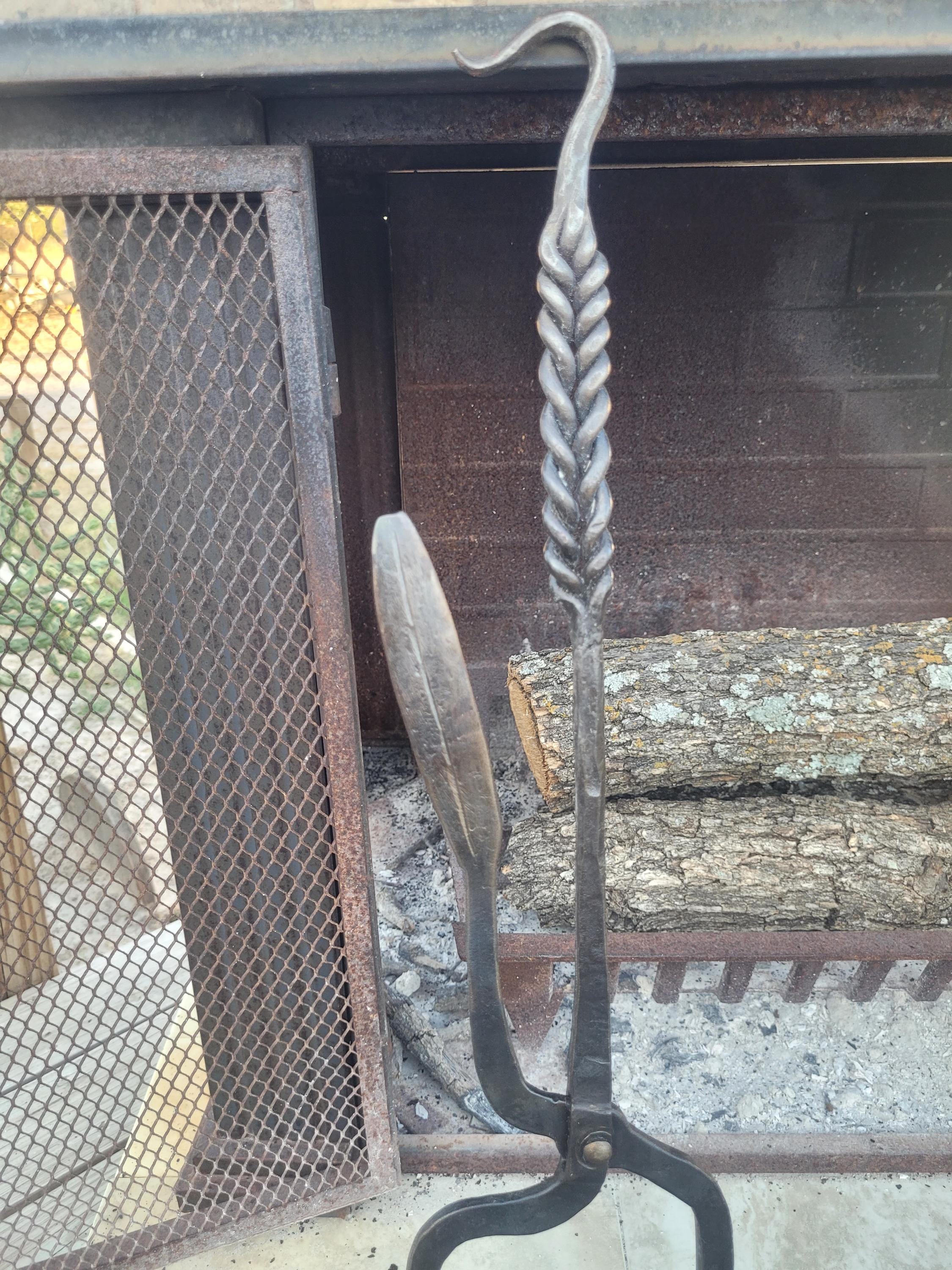 Hand Forged 5 Piece Fireplace Tool Set - Etsy