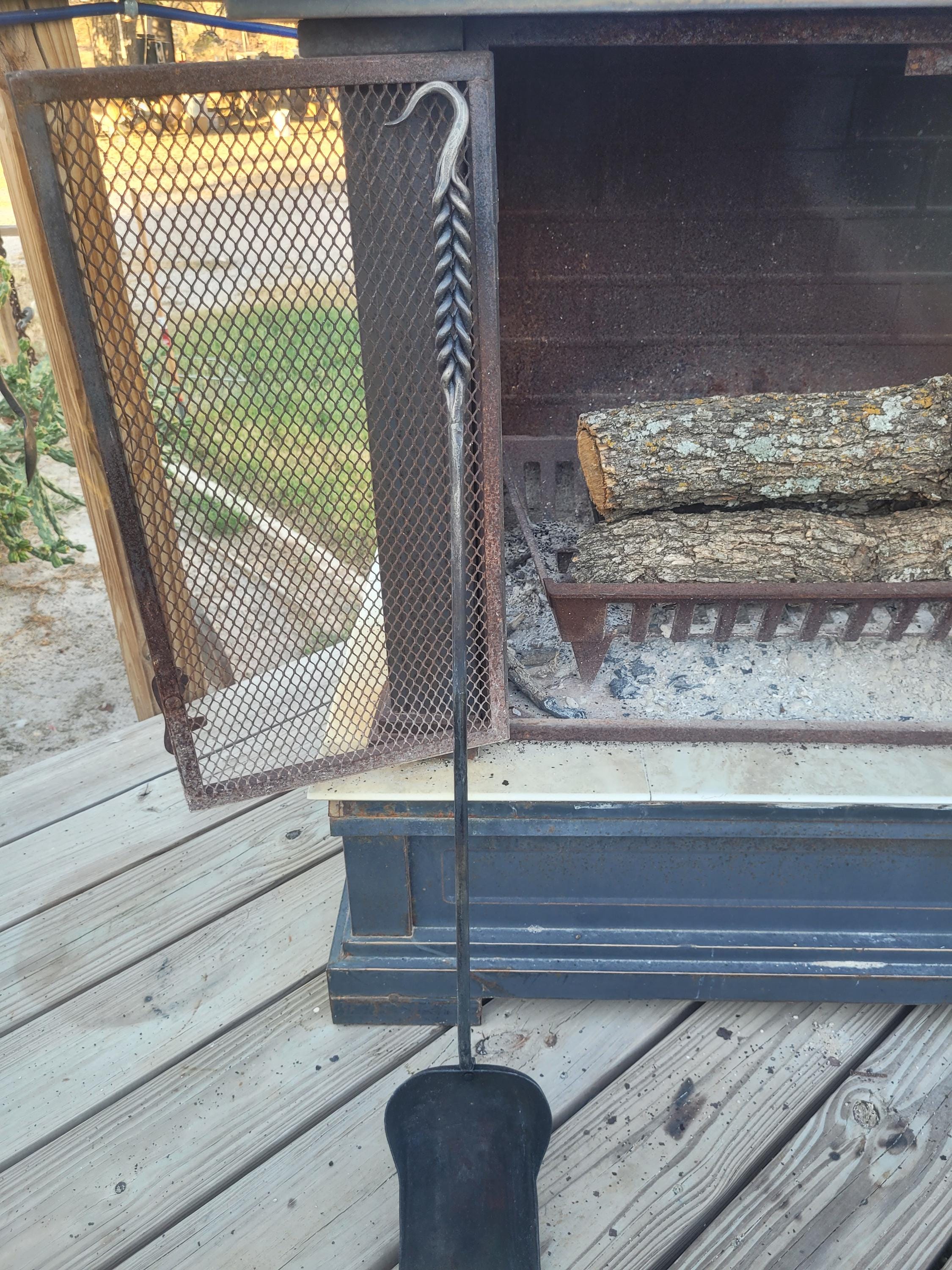 Hand Forged 5 Piece Fireplace Tool Set - Etsy