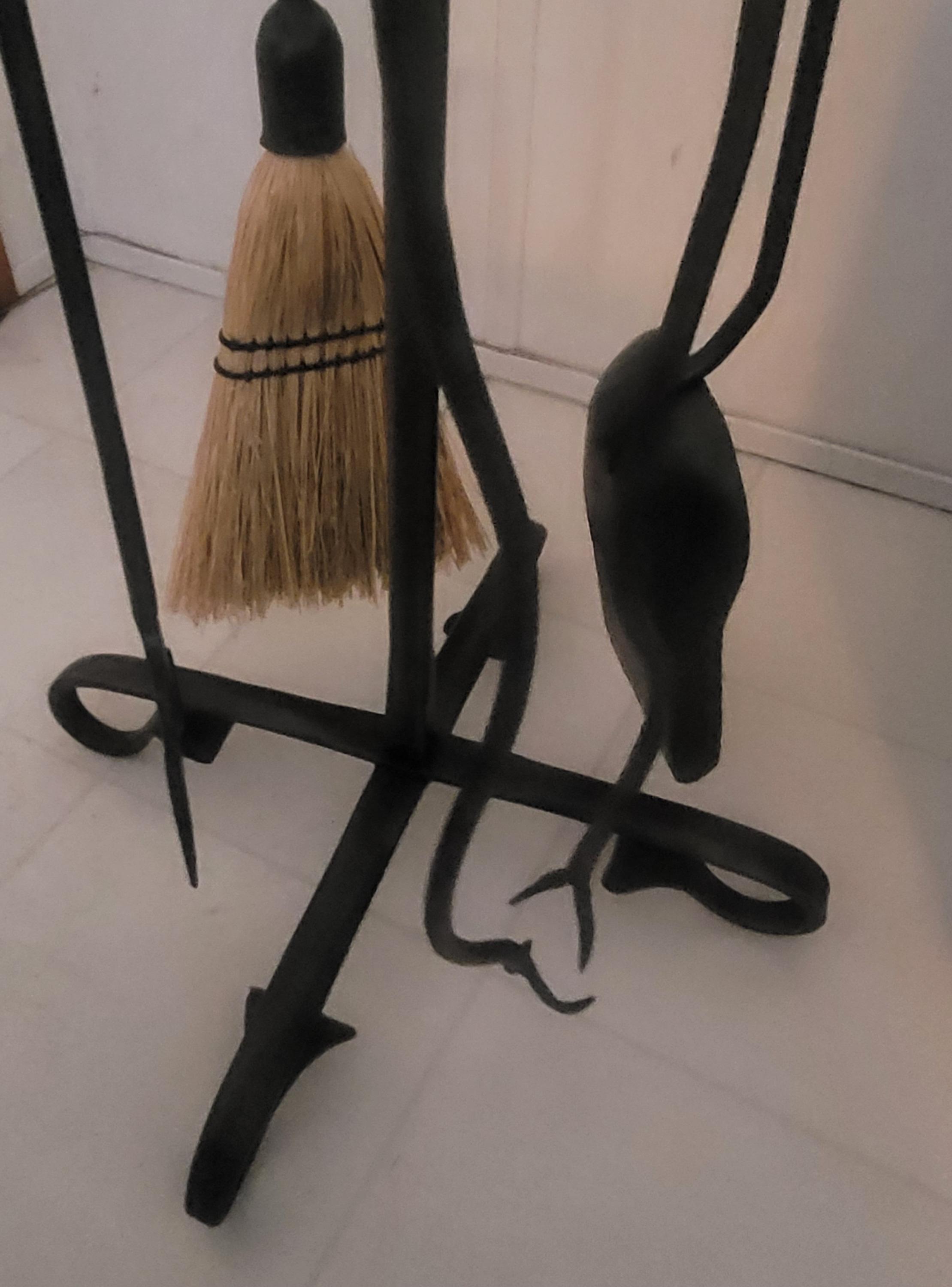 Hand Forged 5 Piece Fireplace Tool Set - Etsy