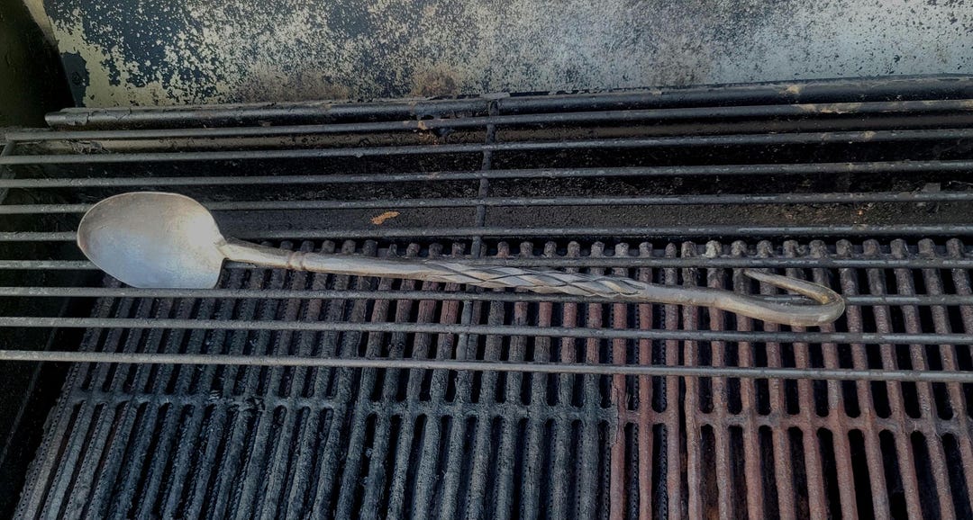 Hand Forged Camp/bbq Serving Spoon - Etsy