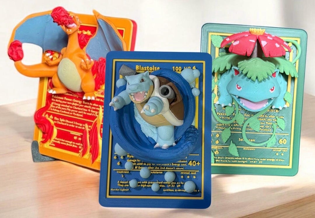 3d-printed Pokémon Inspired Cards - Pokémon Character Coming Out of the ...