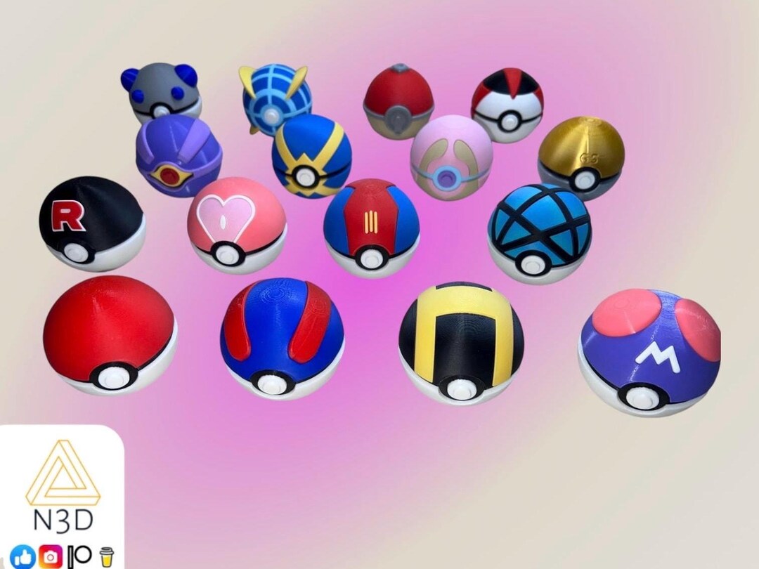 3D Printed 2.5” Display Pokéballs From N3DMEL, 28 to Choose From! - Etsy