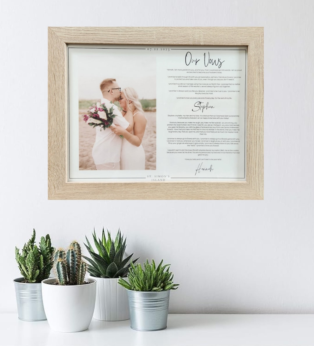Custom Framed Wedding Vows and Photo Prints Anniversary Gift - Etsy