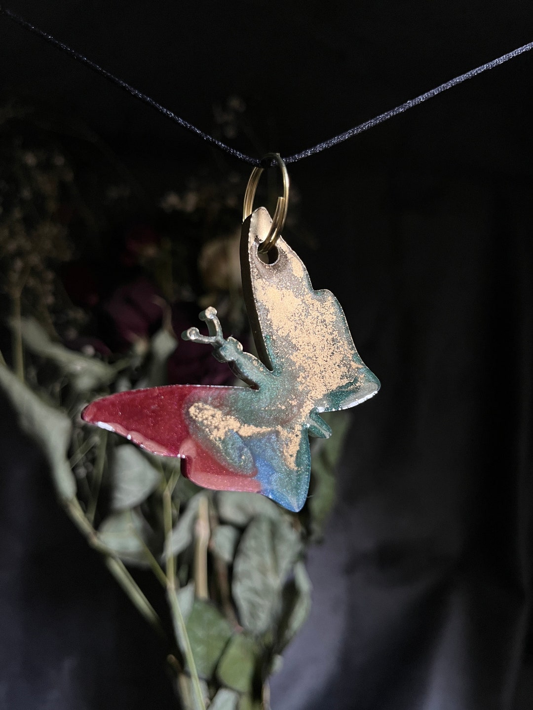 Epoxy Resin Keychain, Pendant Keychain, Butterfly Keychain, Handmade ...