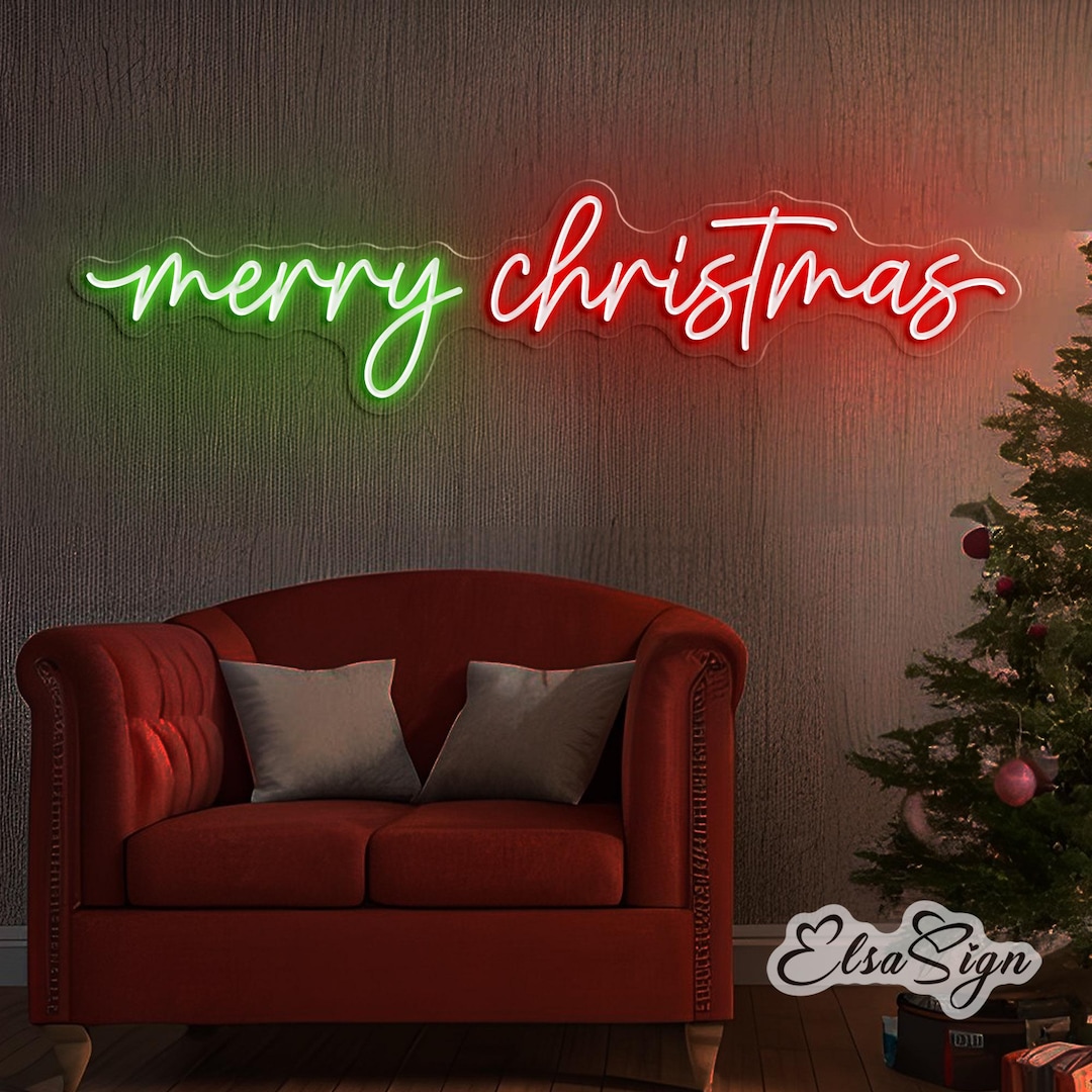 Merry Christmas Neon Sign, Custom Led Neon Lights, Holiday Party Neon ...