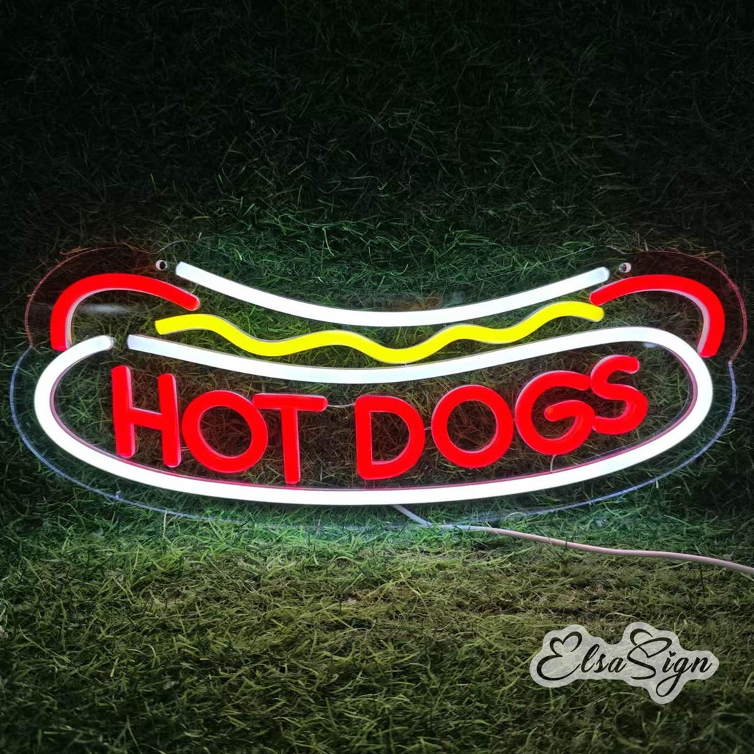 Hot Dogs Neon Sign, Custom Neon Sign, Business LED Neon Light ...