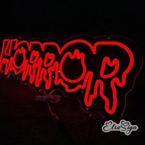 Horror Neon Sign, Custom LED Neon Light, Horror Movie Room Decor, Dark ...