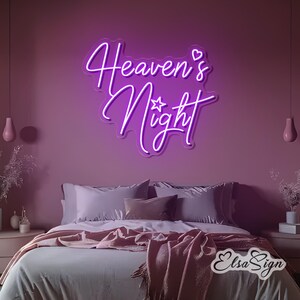 Heaven's Night Neon Sign, Handmade Custom LED Neon Lights, Wedding Neon ...