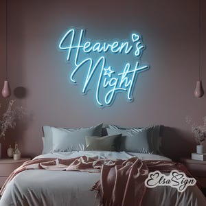 Heaven's Night Neon Sign, Handmade Custom LED Neon Lights, Wedding Neon ...