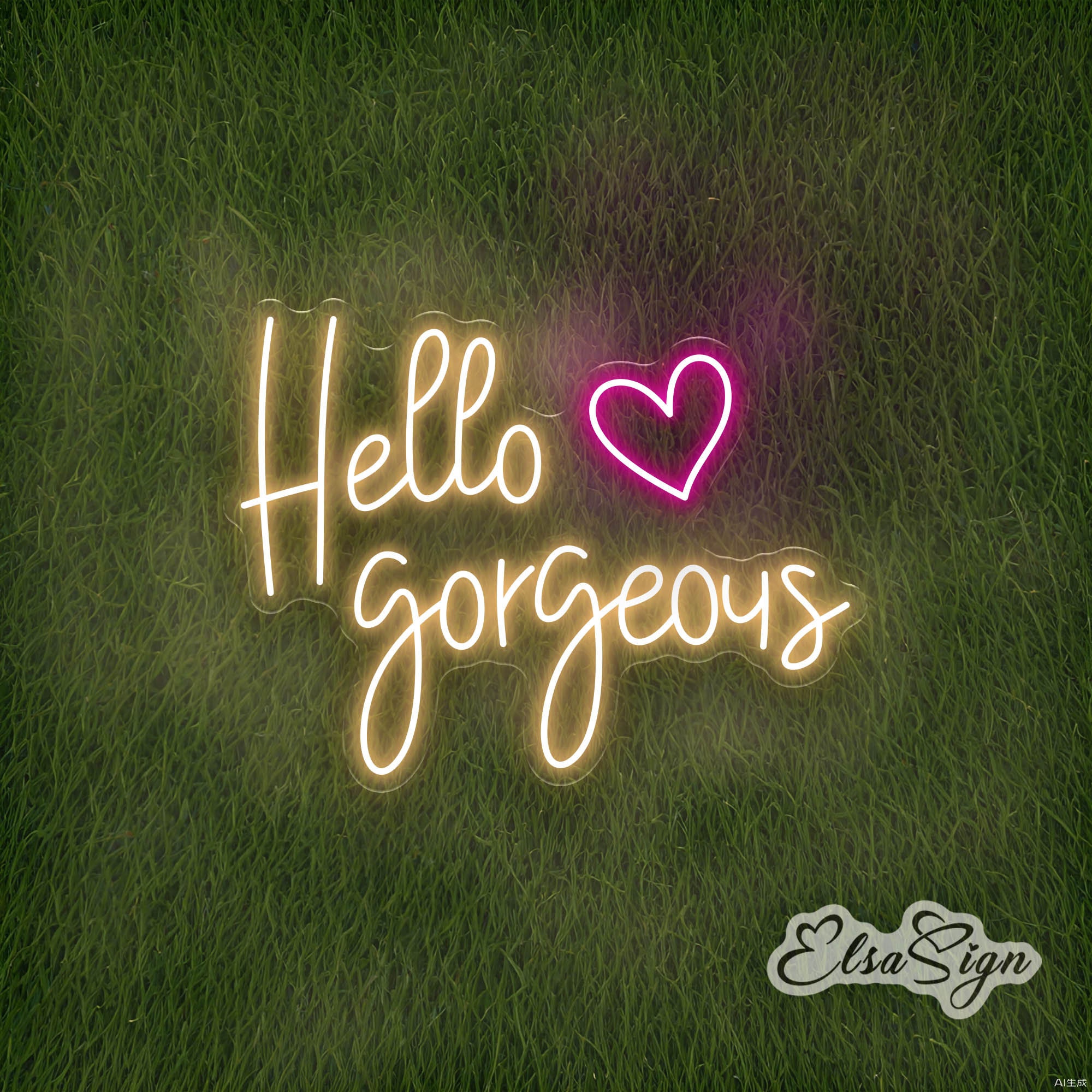 Hello Gorgeous Led Neon Sign, Custom Neon Sign Light, Salon Neon Sign ...