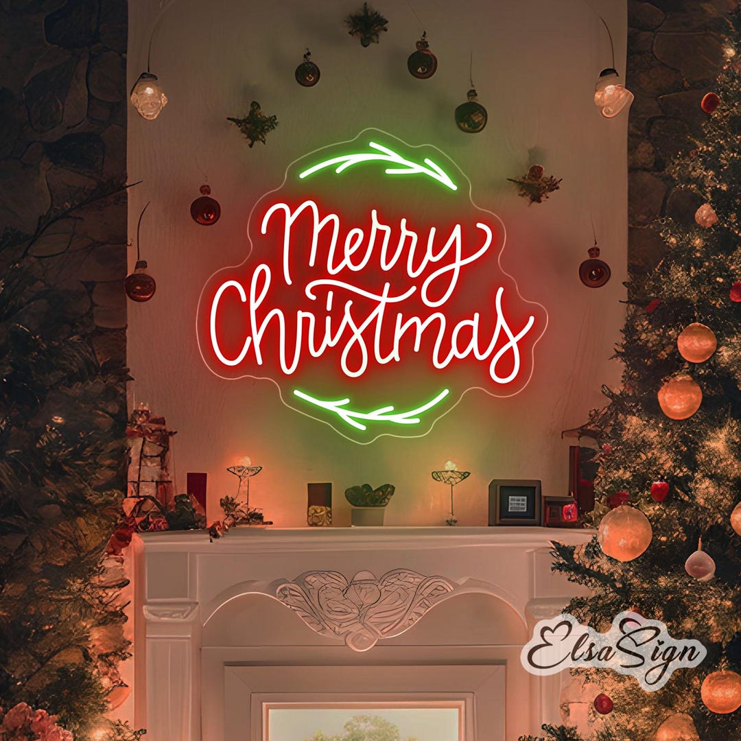Merry Christmas Neon Sign, Holiday Decor, Personalized Gift - Etsy