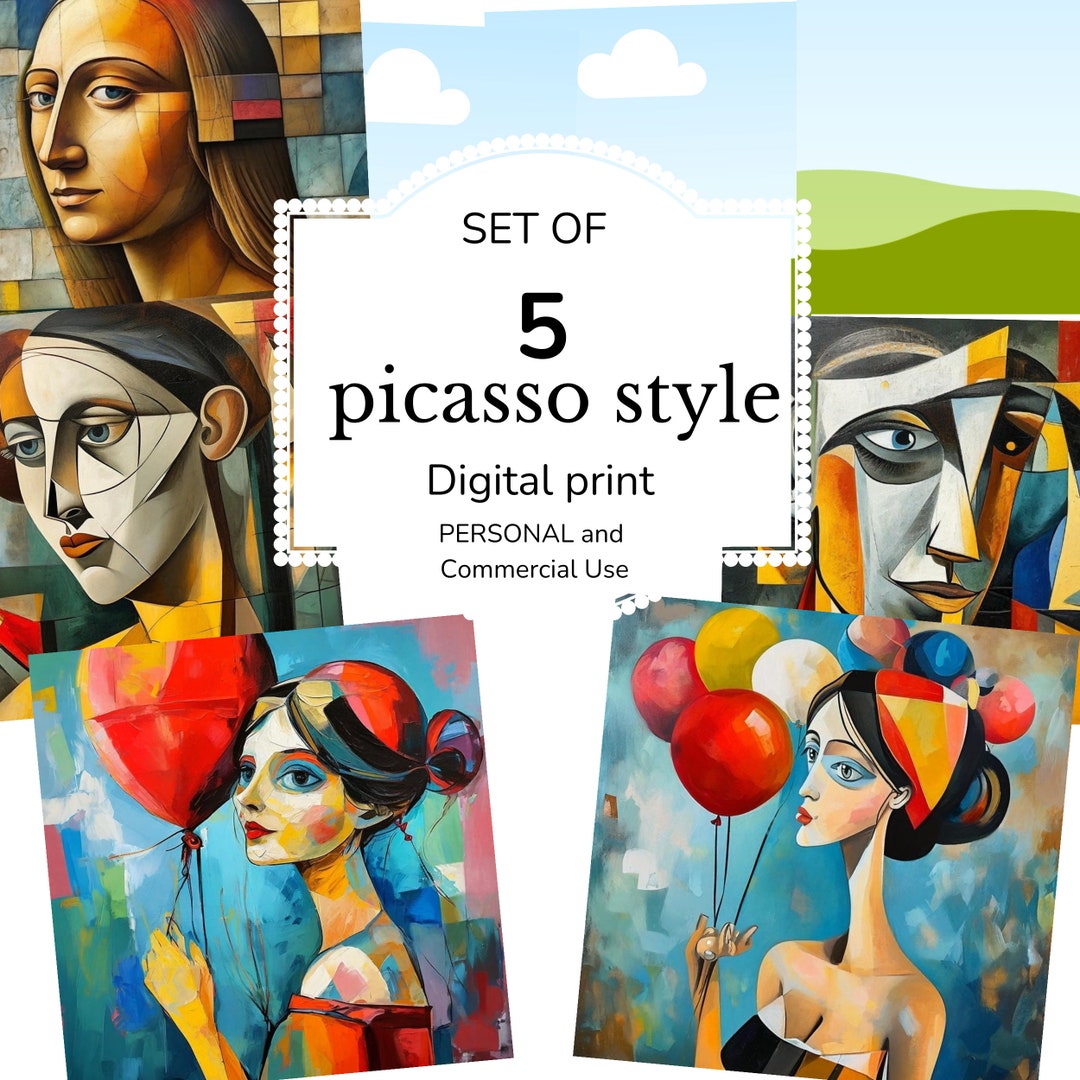Digital Color Drawing,picasso Style, Digital Picture,clipart Bundle - Etsy
