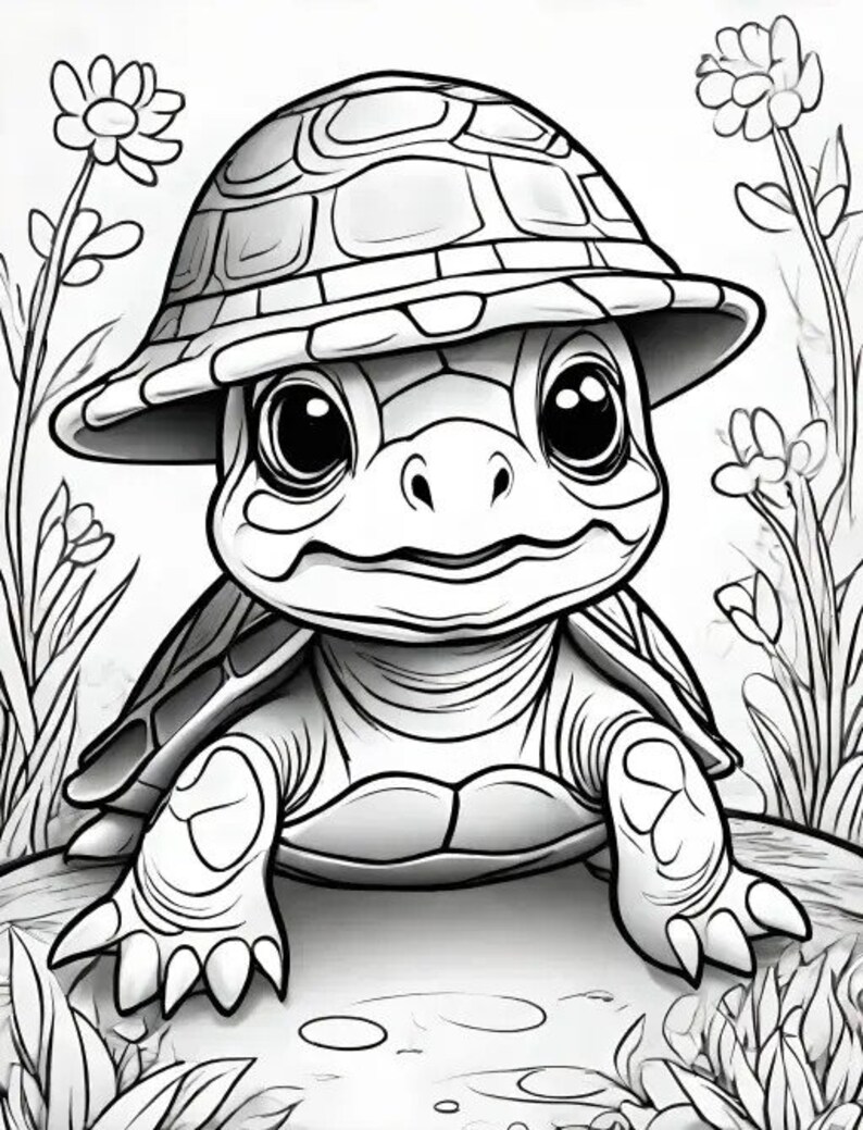 Coloring Page, Soldier Turtle, Military Art, Wall Art, Cute - Etsy