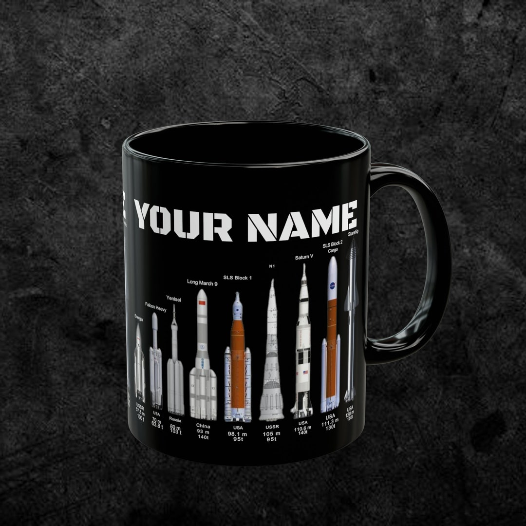 Personalised Custom Black Rockets of the World Space Gift Mug - Etsy