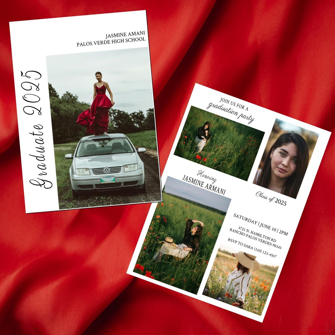 INSTANT DOWNLOADABLE TEMPLATE Graduation Announcement Two-sided - Etsy