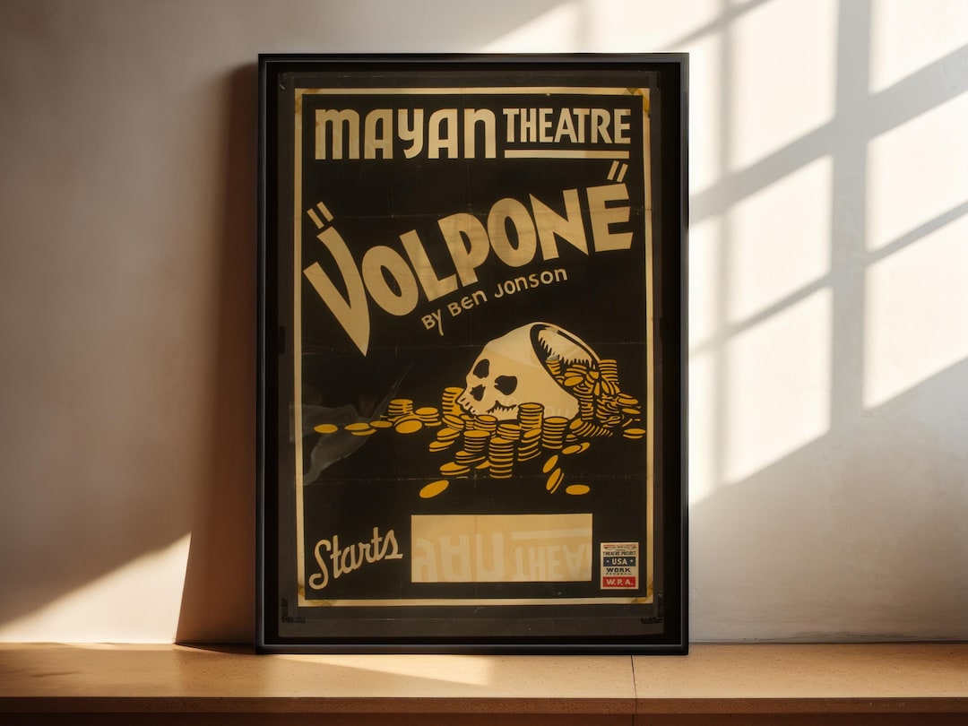 Vintage Volpone Poster, Mayan Theatre Plakat, Ben Jonson, 1940er Jahre ...