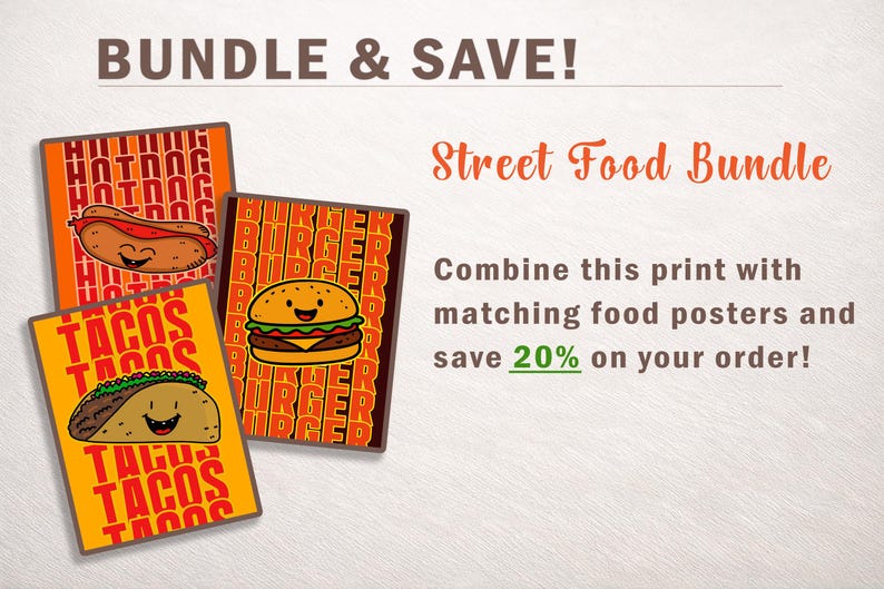 Printable Taco Poster, Cartoon Taco Wall Art, Mexican Kitchen Decor ...