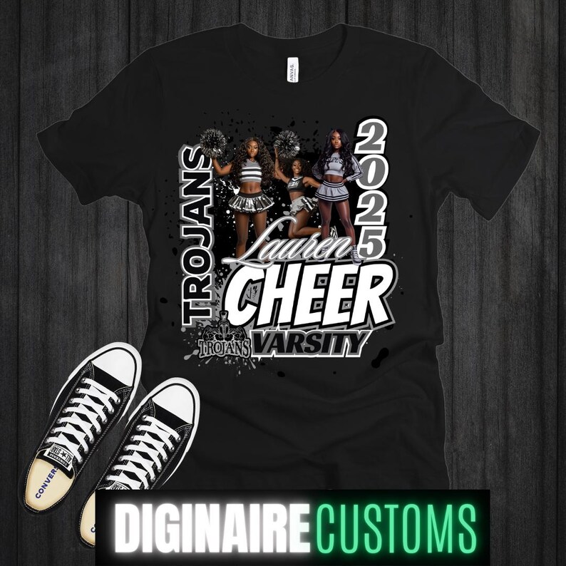 Cheer Theme T-shirt Editable Design Template Gray- Canva - Etsy
