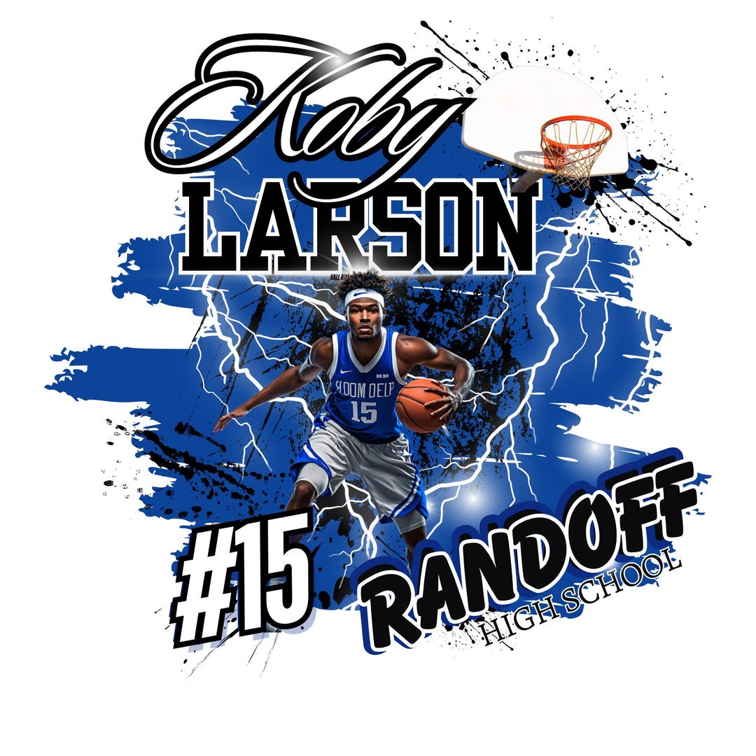 Basketball Theme T-shirt Editable Design Template Blue - Canva - Etsy