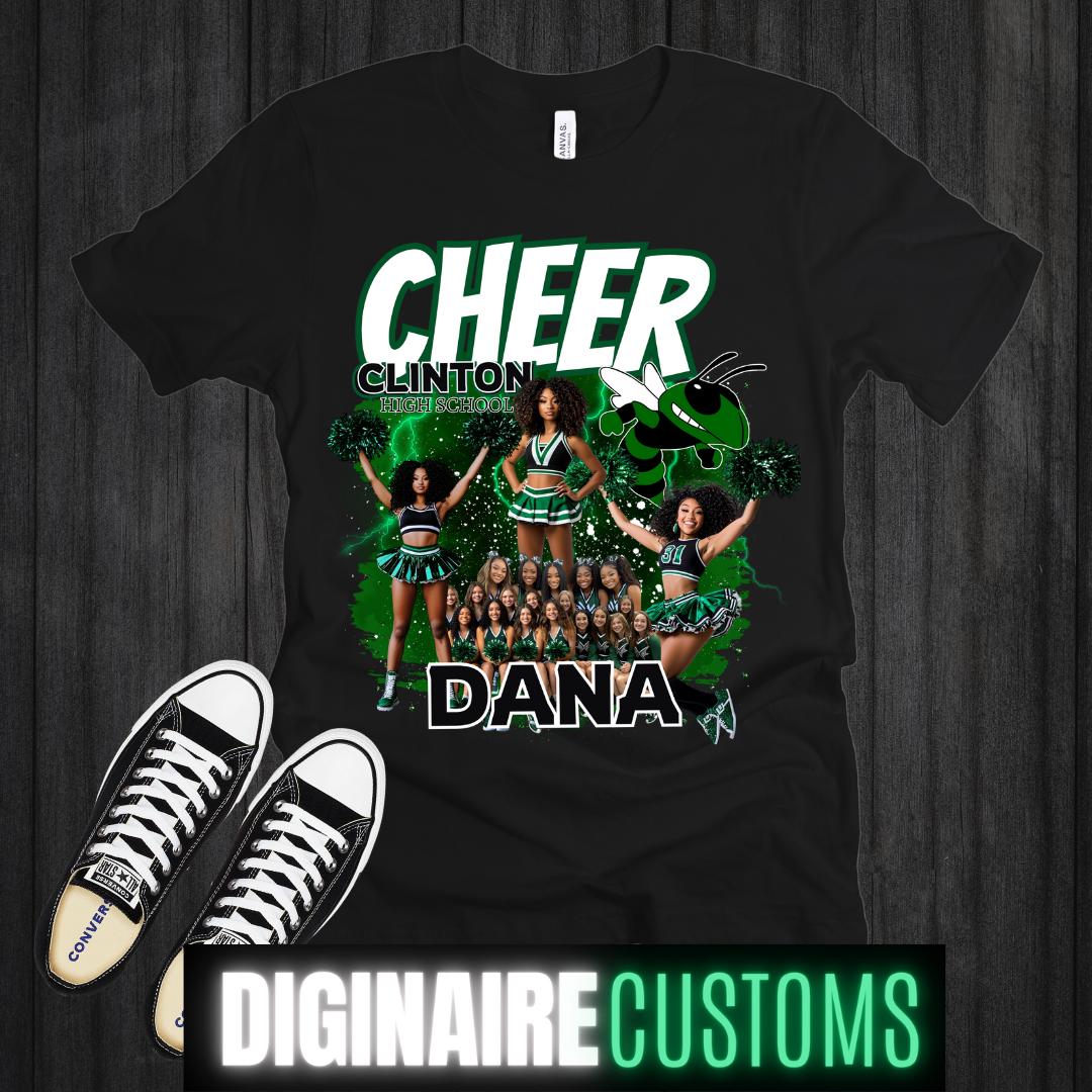 Cheer Theme T-shirt Editable Design Template Green - Canva - Etsy