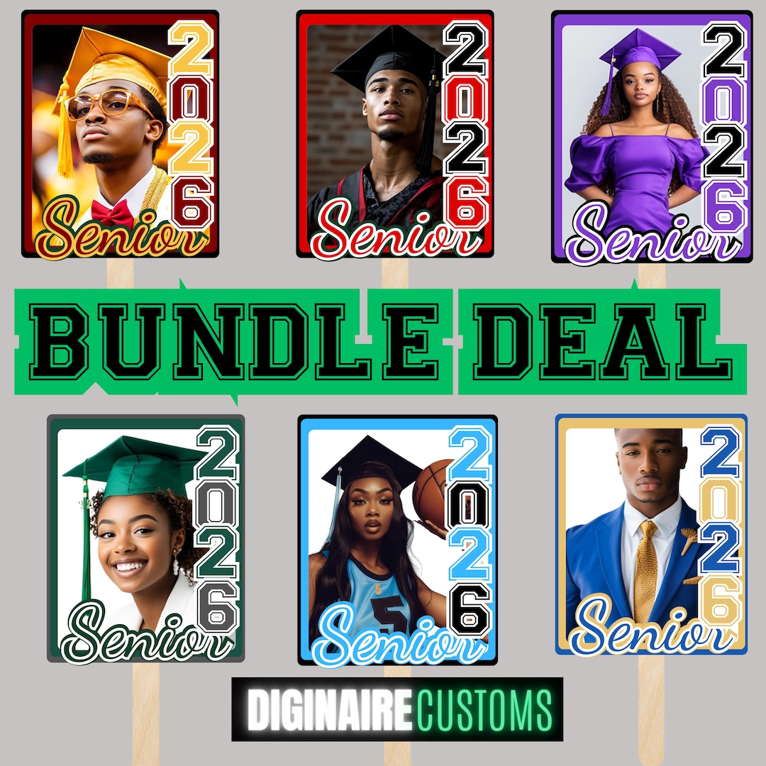 Editable Senior Graduation Fan Template 6 Different Color Combos - Etsy