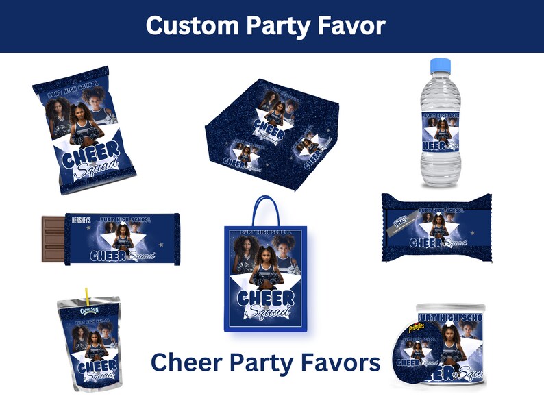 Cheer Party Favor Template Bundle - Water Bottle, Candy Bar, Krispie ...