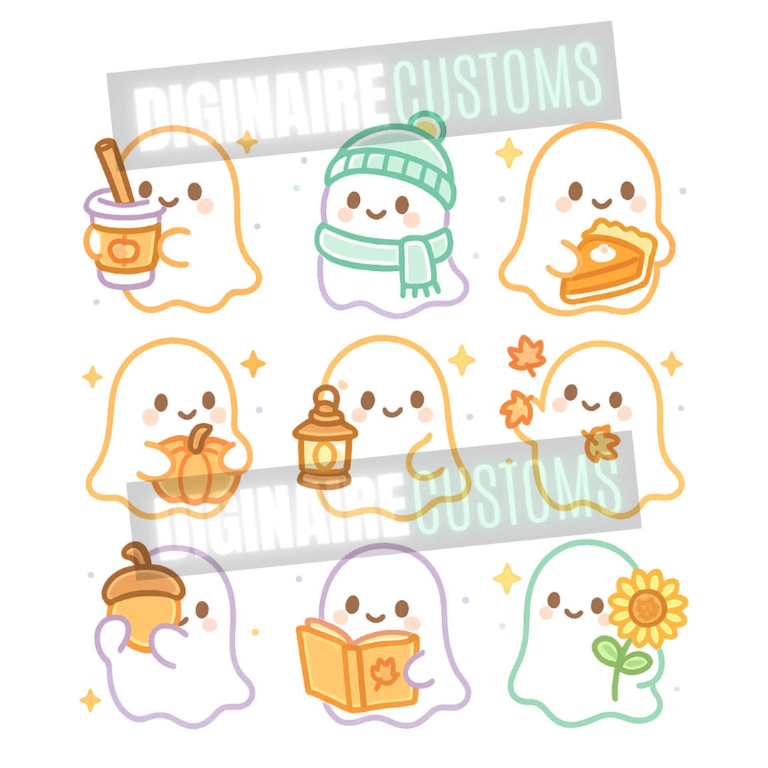 Fall Ghosts PNG - Transparent Background - Etsy