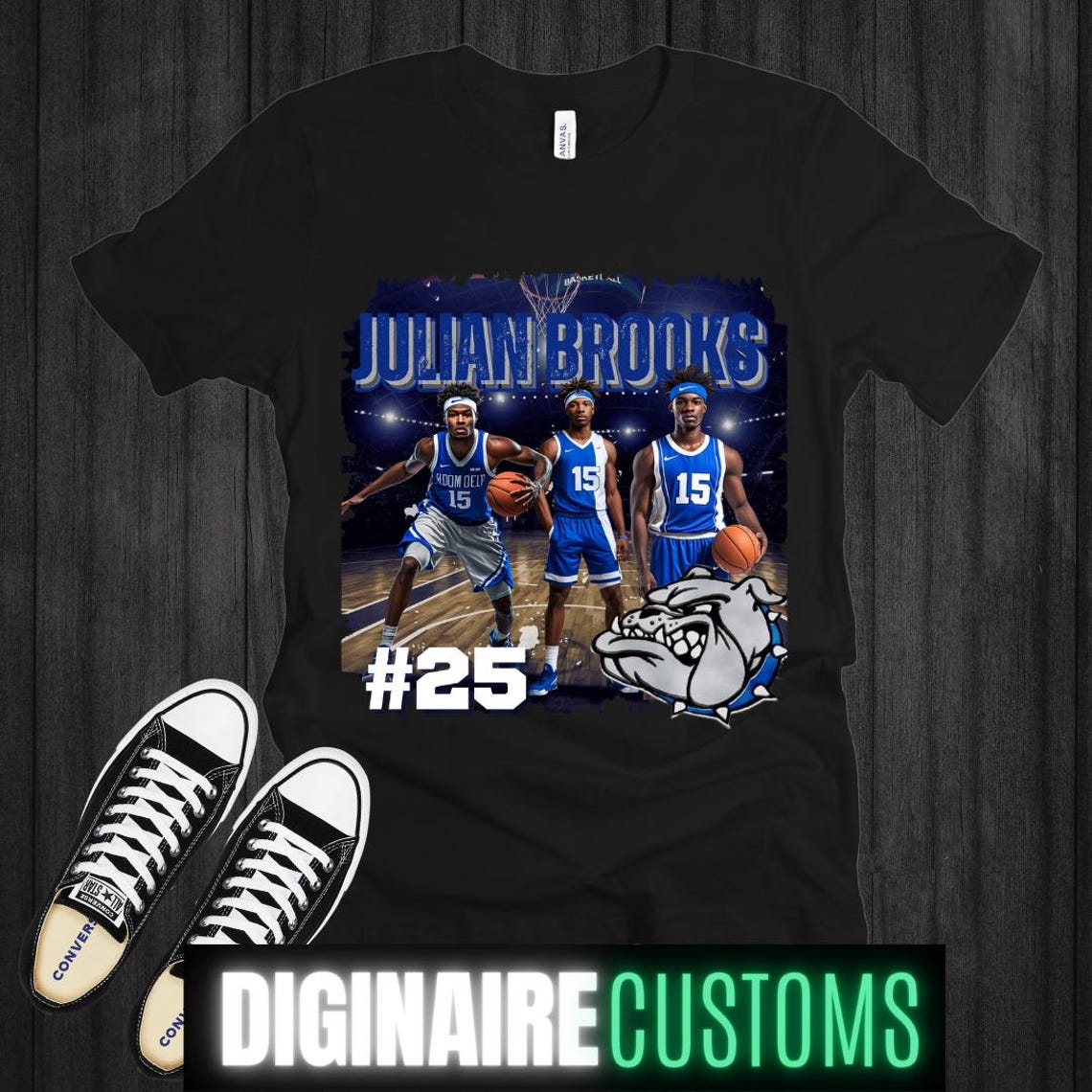 Basketball Theme T-shirt Editable Design Template Blue Gray- Canva - Etsy