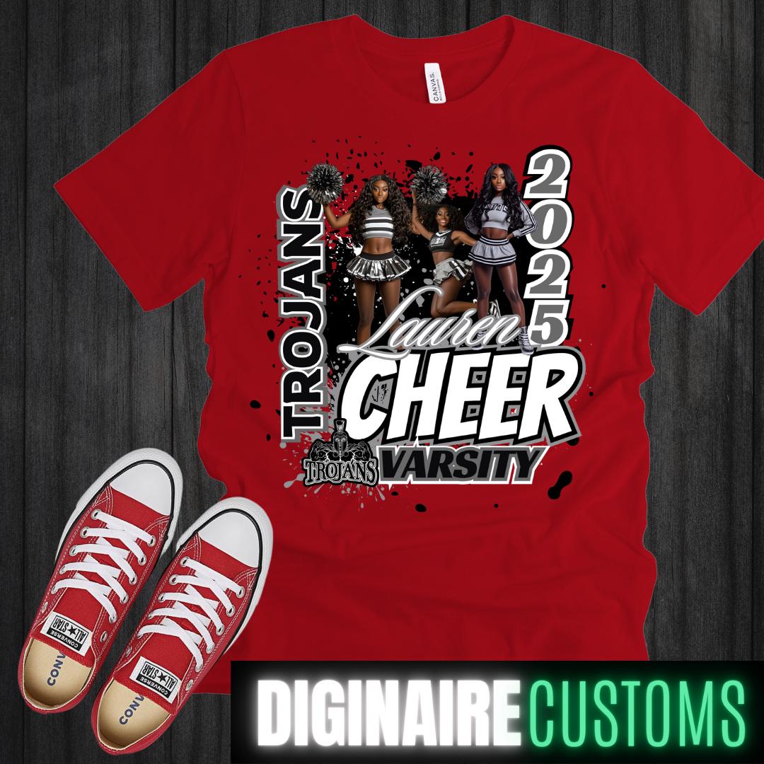 Cheer Theme T-shirt Editable Design Template Gray- Canva - Etsy