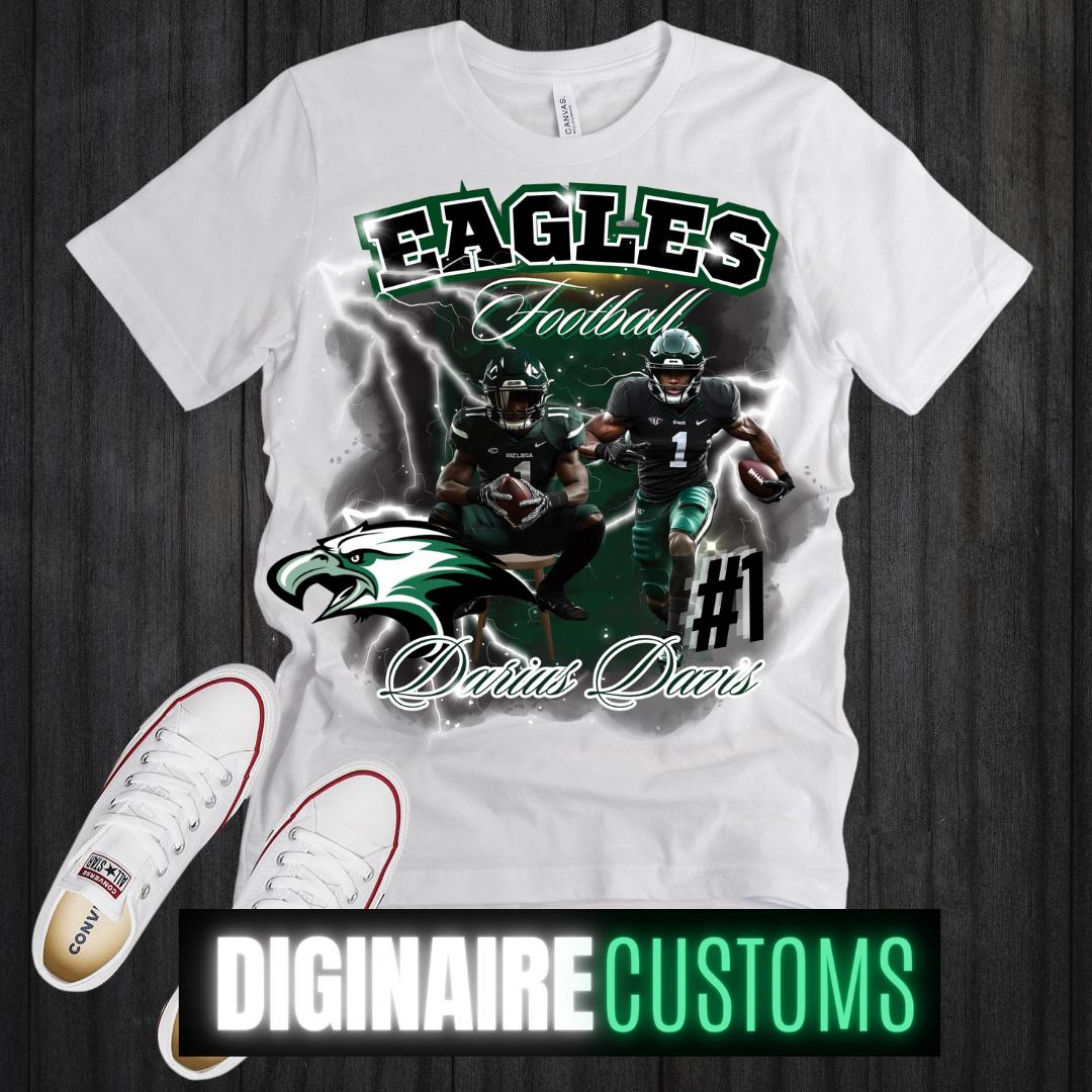 Football Theme T-shirt Editable Design Template Dark Green - Canva - Etsy
