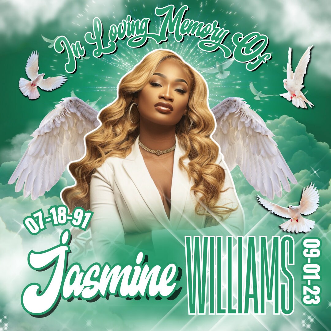 Money Green Editable Memorial Flyer Template - Etsy